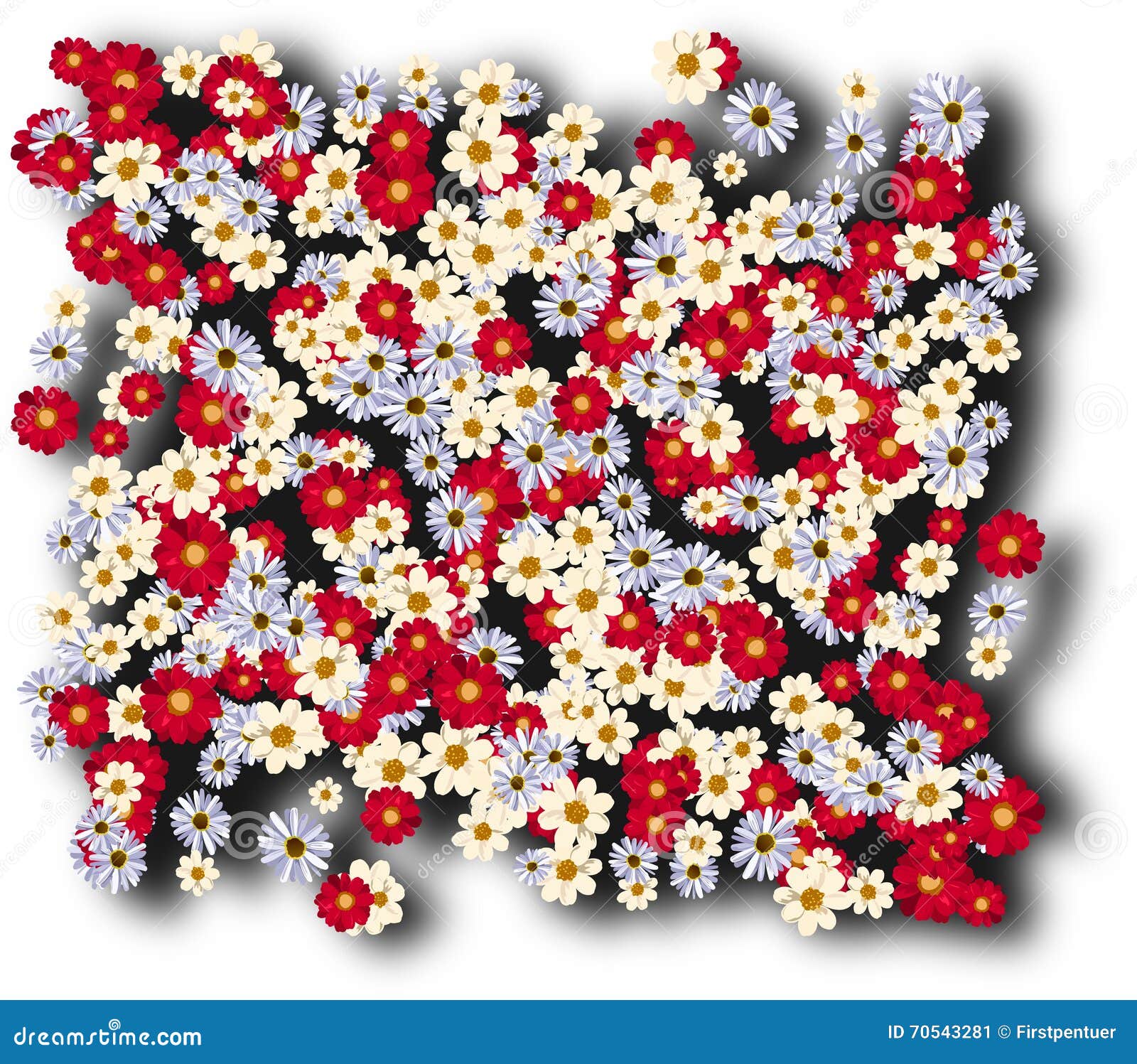 Flowers with Shadow Abstract Background Stock Illustration ...