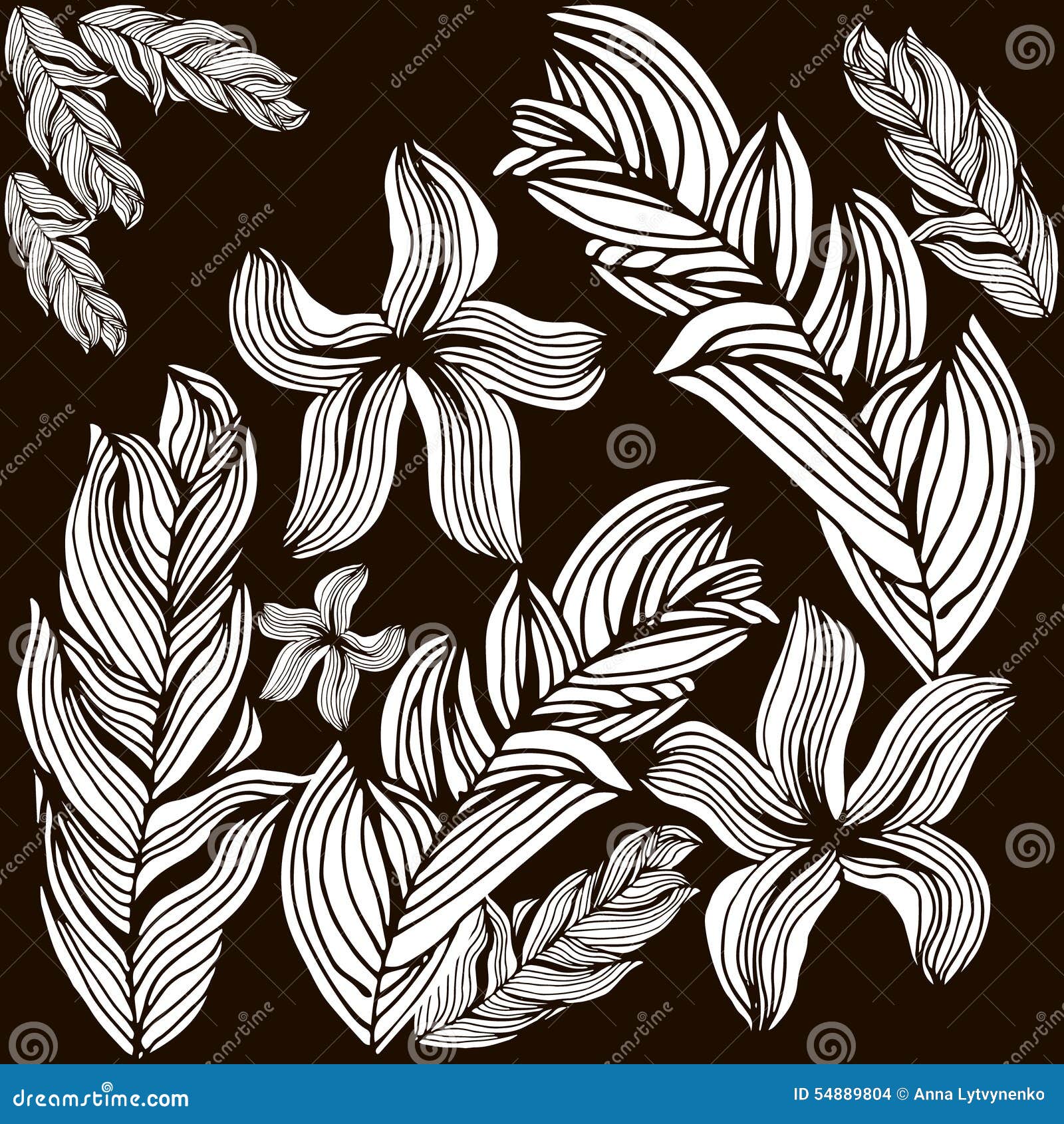 Flowers shadows stock vector. Illustration of plant, classic - 54889804