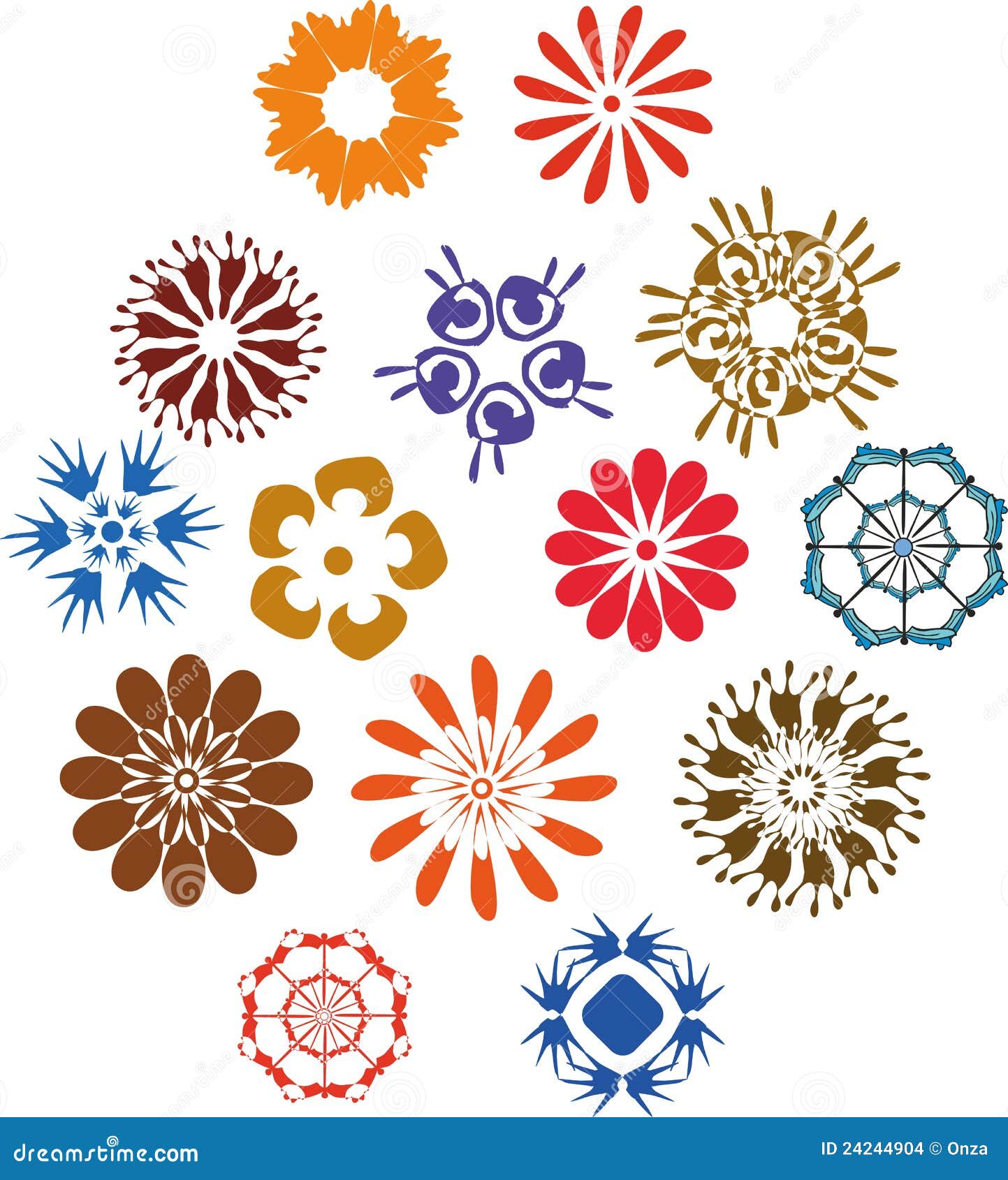 Flowers Sing Set stock vector. Illustration of graphic - 24244904