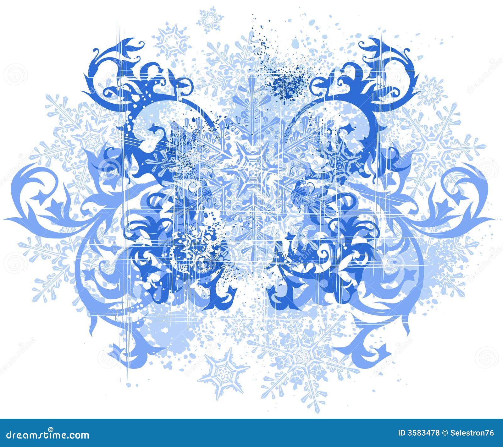 Flowers & snowflakes stock vector. Illustration of flora - 3583478
