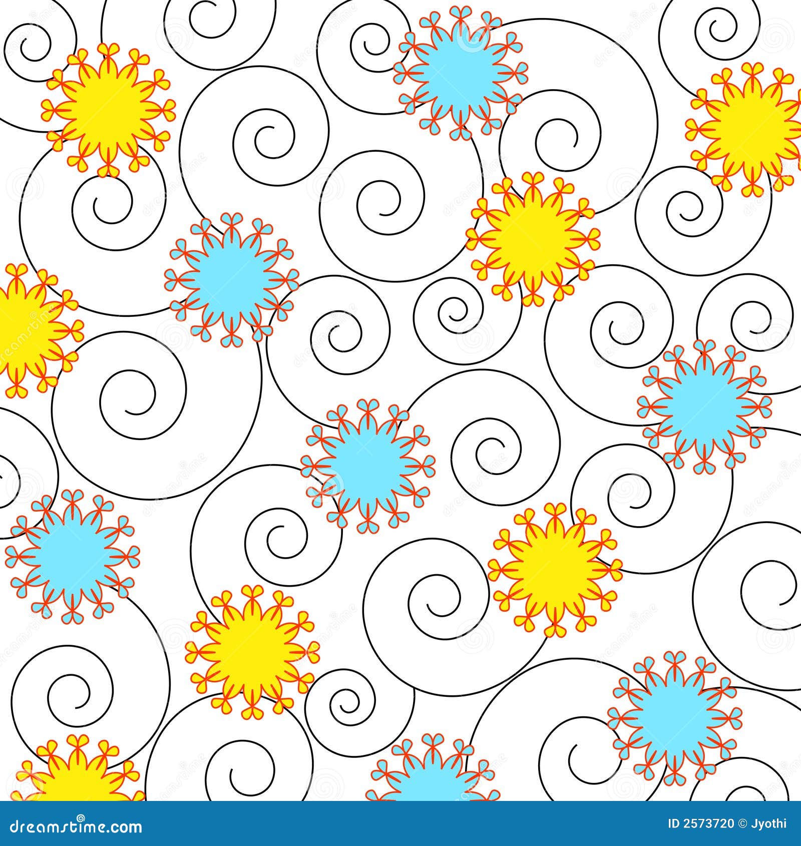 Flowers and Spirals - Vector Stock Vector - Illustration of swirl ...