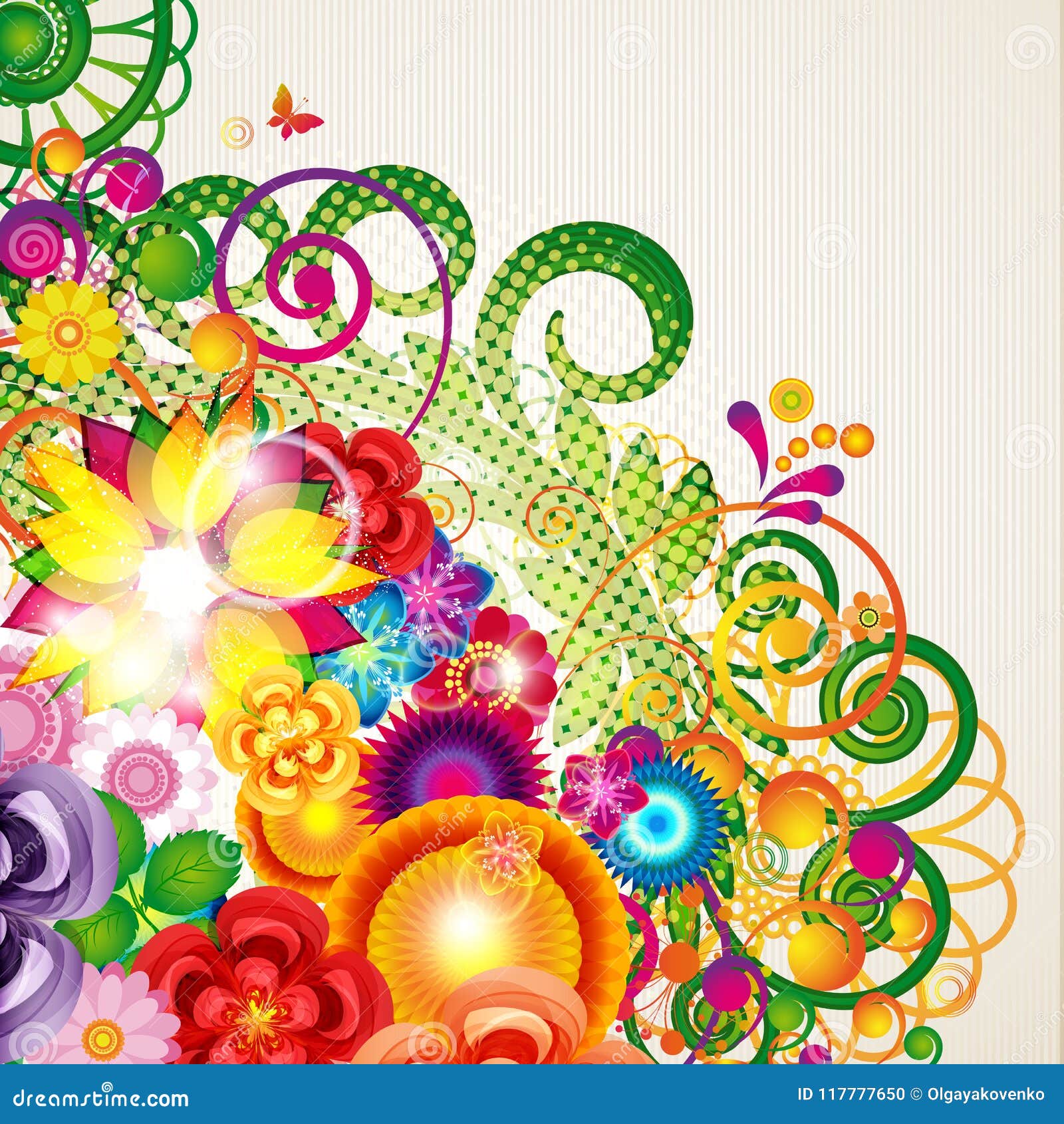 Flowers Spring Design Background, Floral Pattern, Vector Stock Vector ...