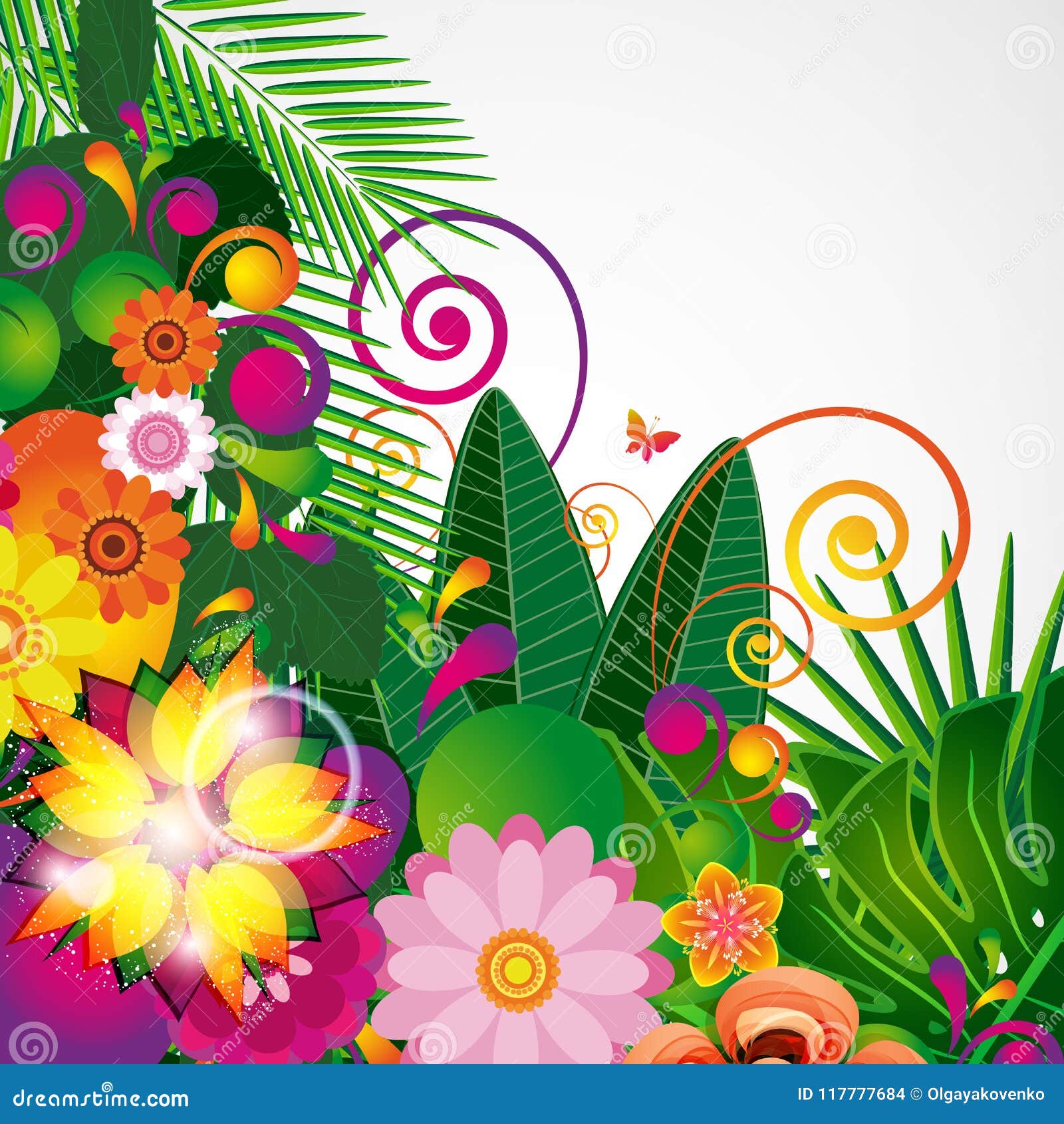 Flowers Spring Design Background, Floral Pattern, Vector Stock Vector ...