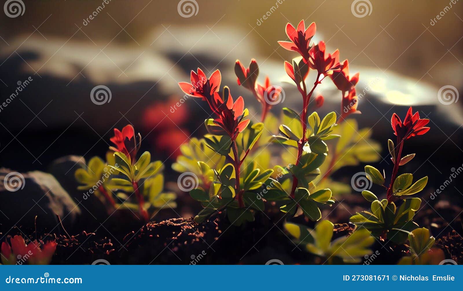 Beautiful Spring Flowers Sprouting in Nature Stock Illustration ...