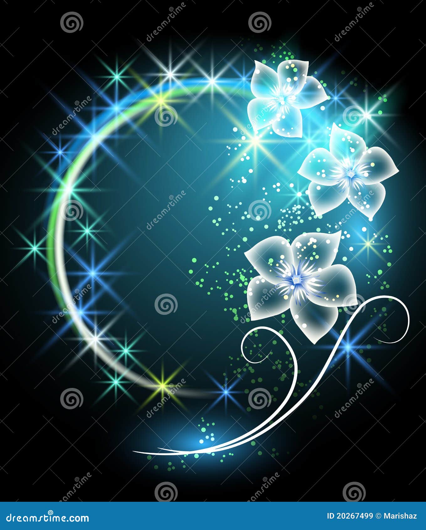 Flowers and stars stock vector. Illustration of design - 20267499