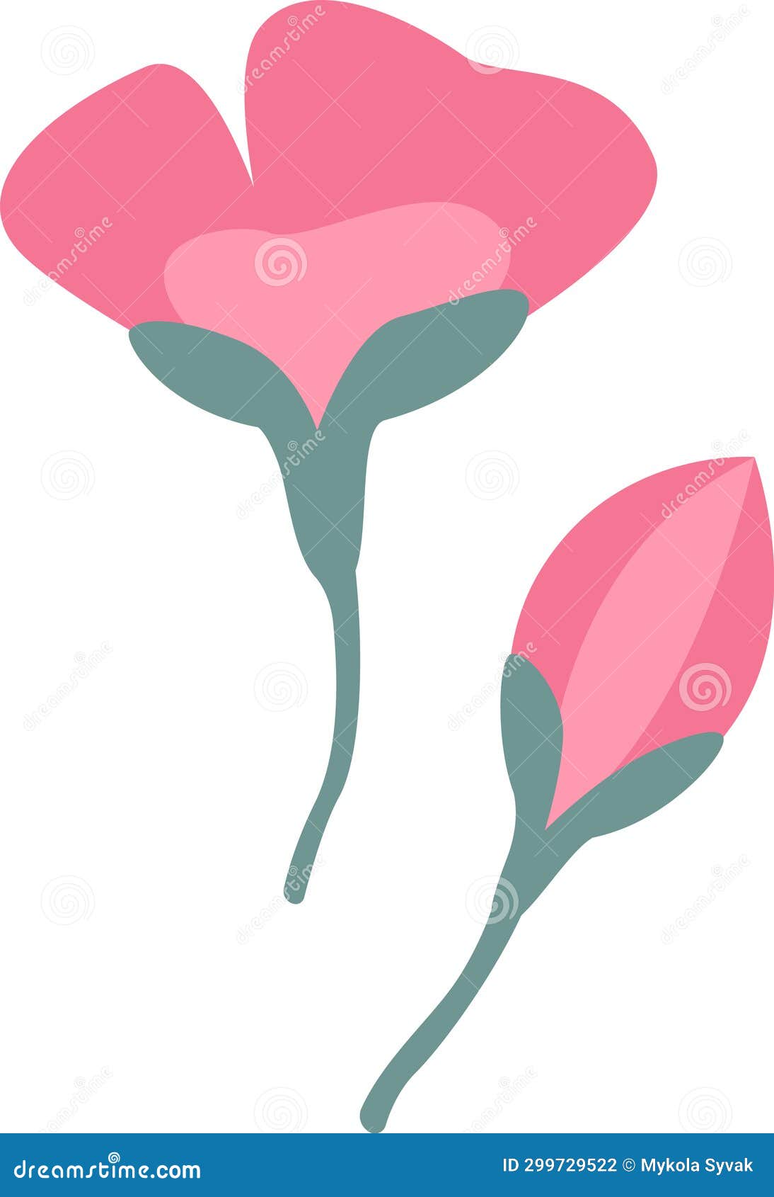 Flowers on Stem stock illustration. Illustration of flower - 299729522