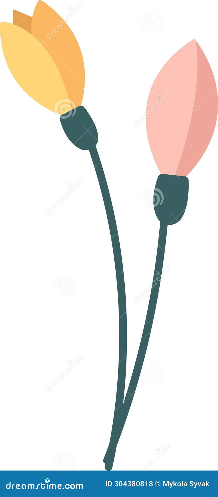Flowers on Stem stock vector. Illustration of blossom - 304380818