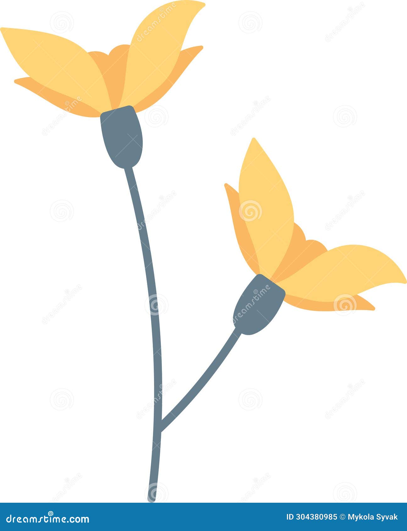 Flowers on Stem stock vector. Illustration of nature - 304380985