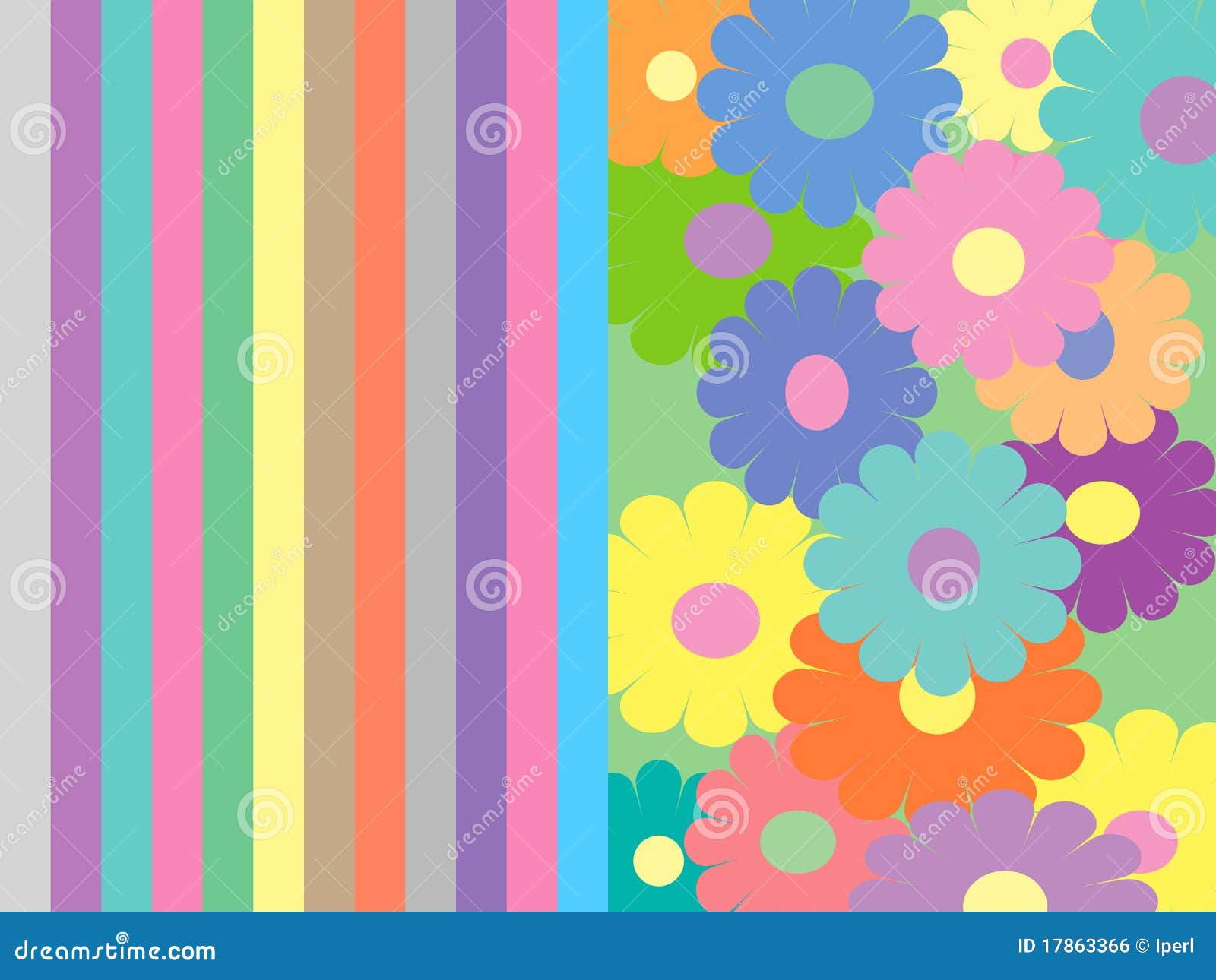Flowers and Stripes Pattern Stock Illustration - Illustration of floral ...