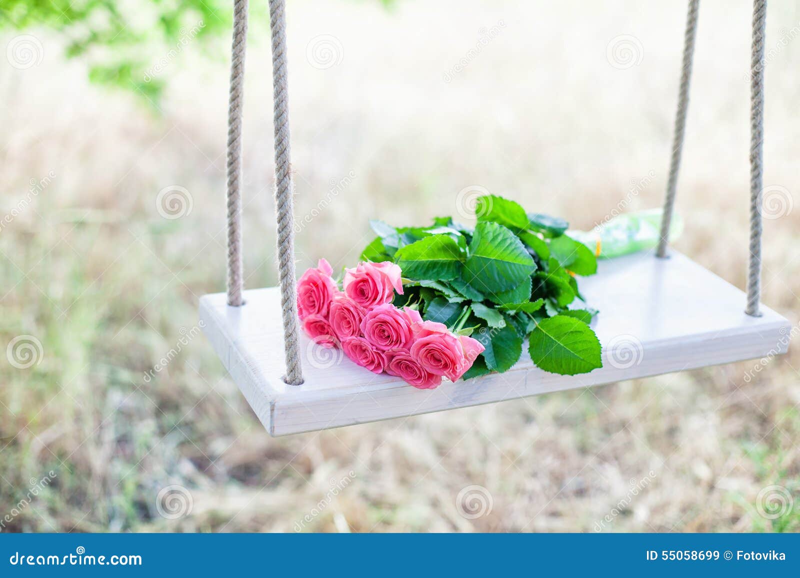 Flowers on a swing stock image. Image of dating, holiday - 55058699
