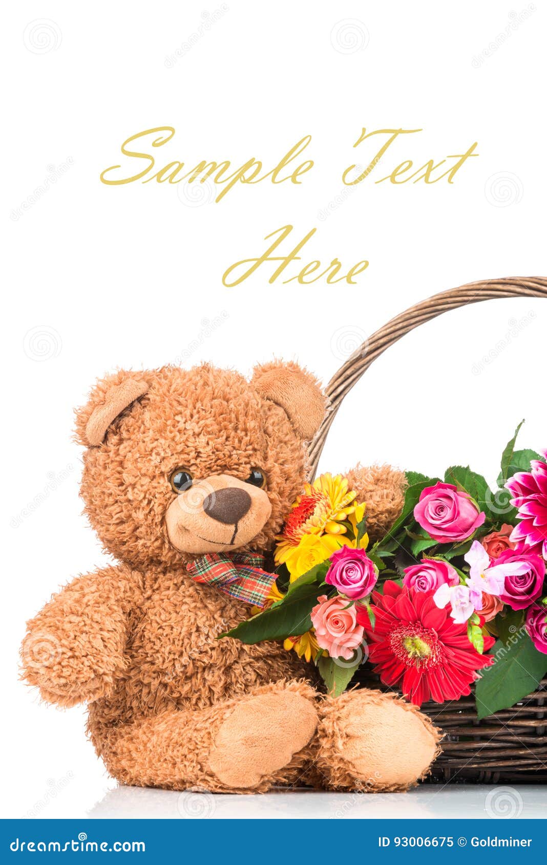 Flowers and a teddy bear stock image. Image of rose, floral - 93006675