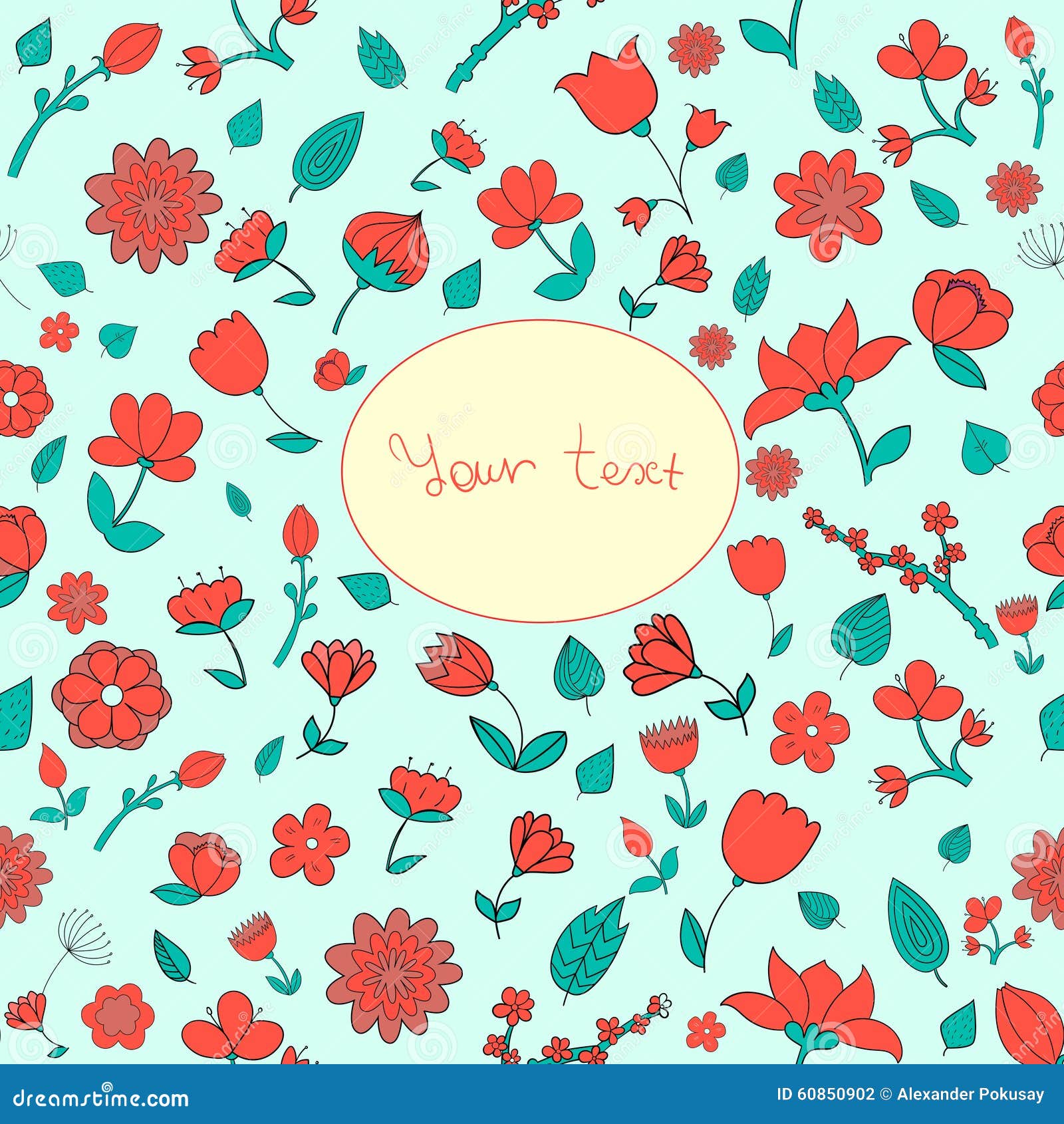Flowers Text Placeholder Vector Illustration Stock Vector ...