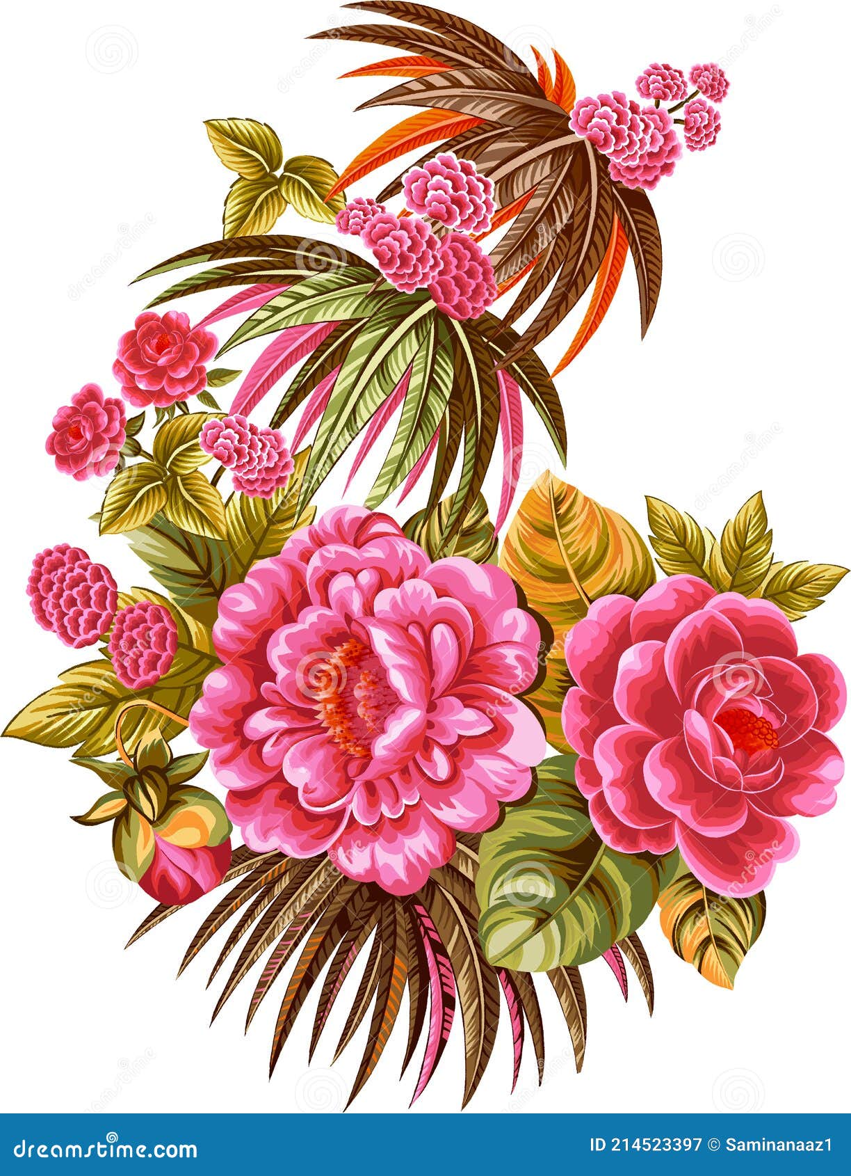 Flowers Textile Design Print Created Stock Illustration - Illustration ...