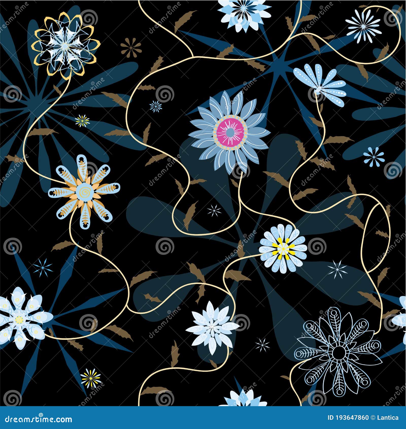 Flowers texture seamless stock illustration. Illustration of branch ...