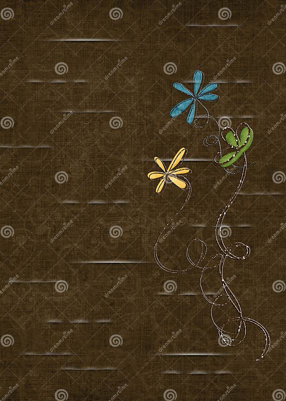 Flowers on torn background stock illustration. Illustration of blue ...