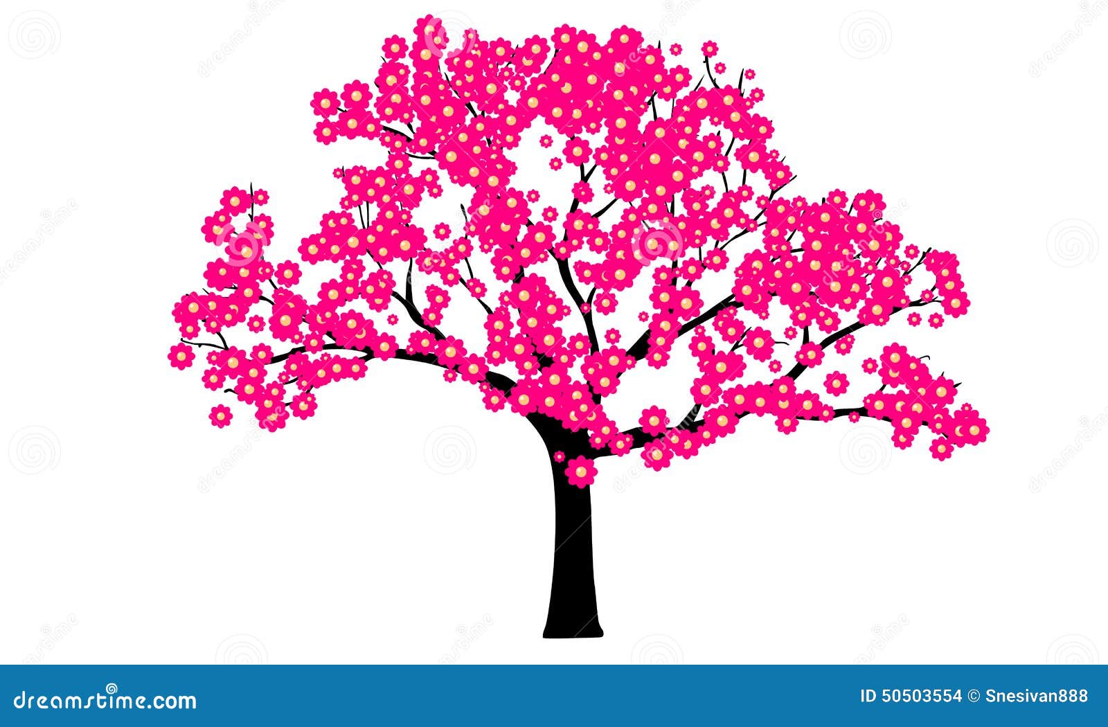 Flowers tree stock illustration. Illustration of sakura - 50503554
