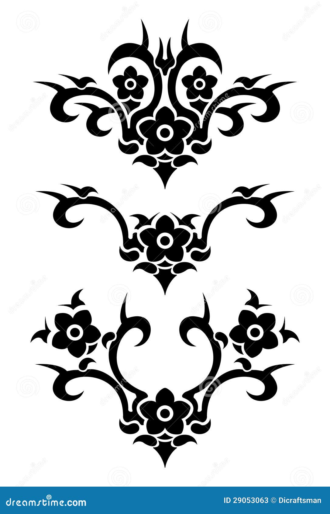 Flowers tribal tattoo stock vector. Illustration of celtic - 29053063