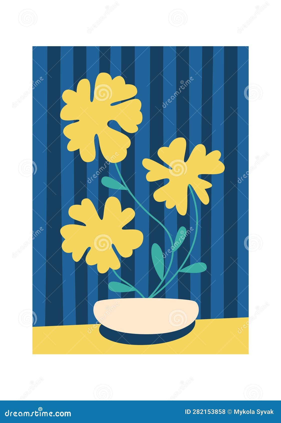 Flowers in Vase with Background Stock Vector - Illustration of floral ...