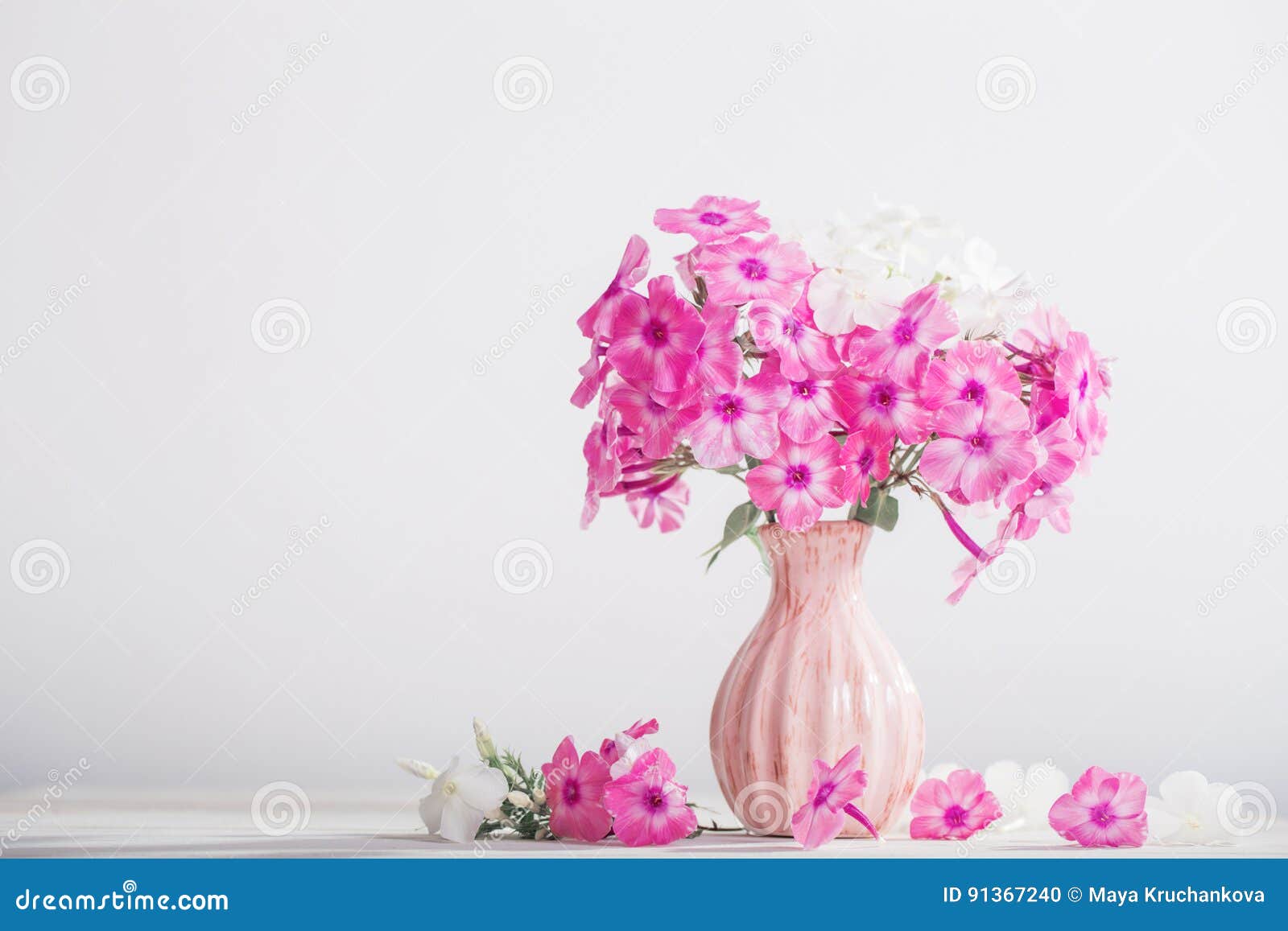 Flowers in Vase on White Background Stock Photo - Image of decoration ...