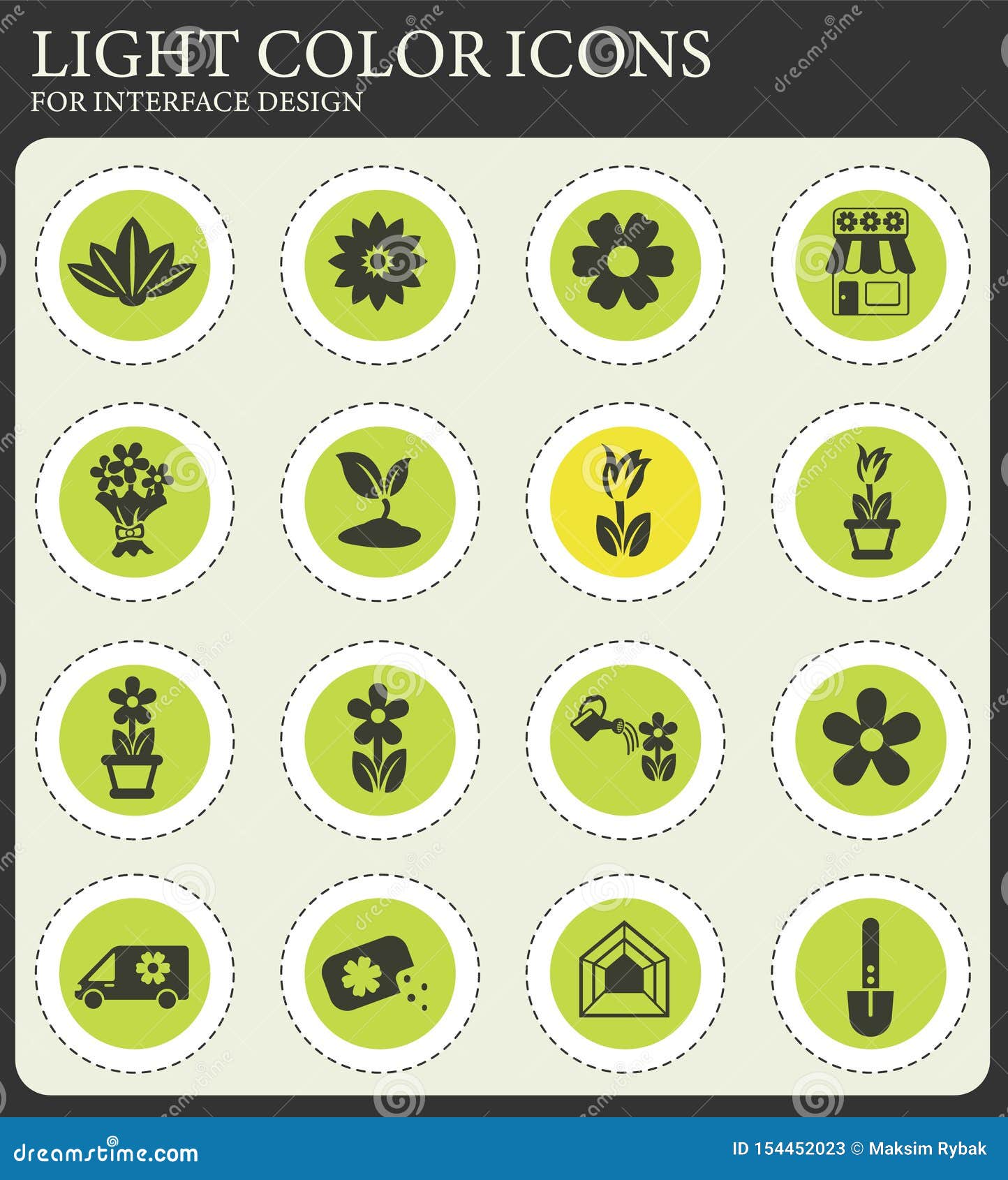 Flowers icon set stock vector. Illustration of tulip - 154452023