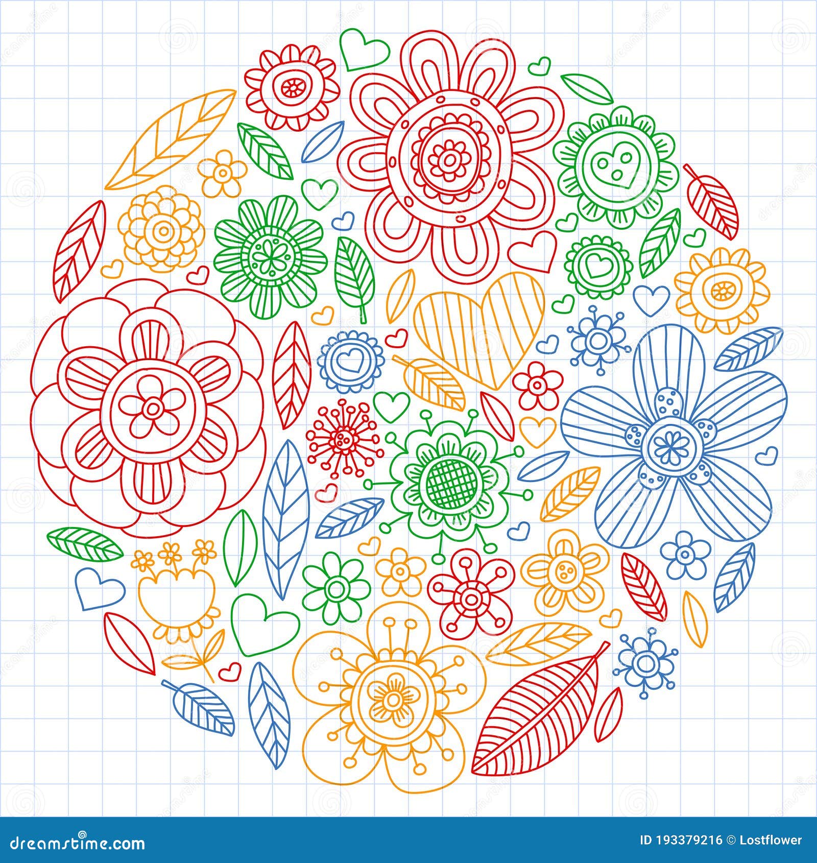 Flowers Vector Pattern. Background for Wedding Design, Coloring Page ...