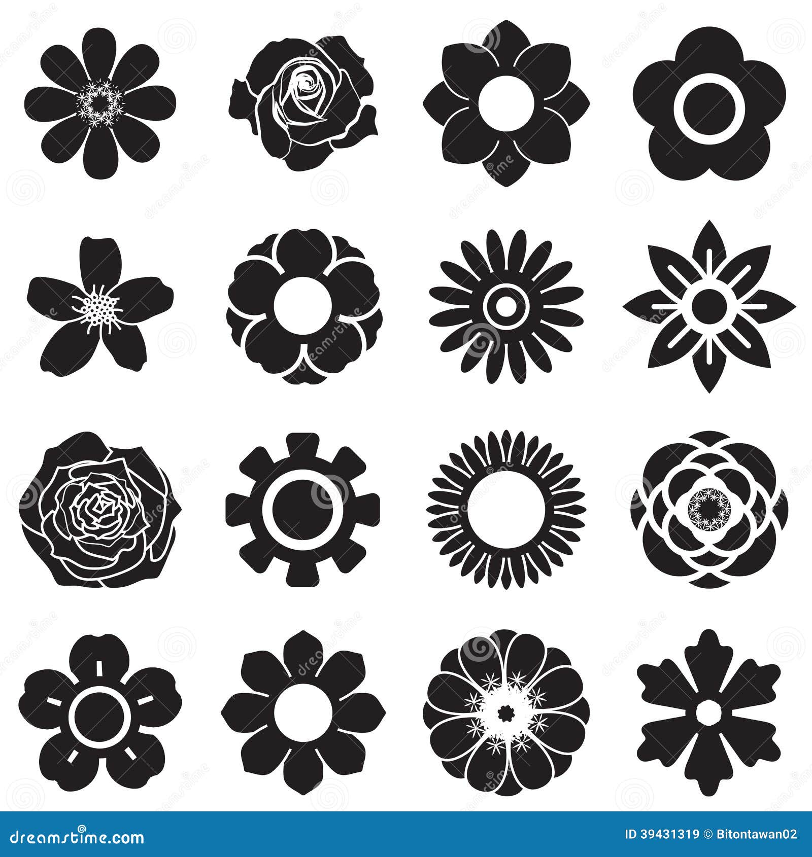 Flowers vector set, EPS10 stock vector. Illustration of pink - 39431319