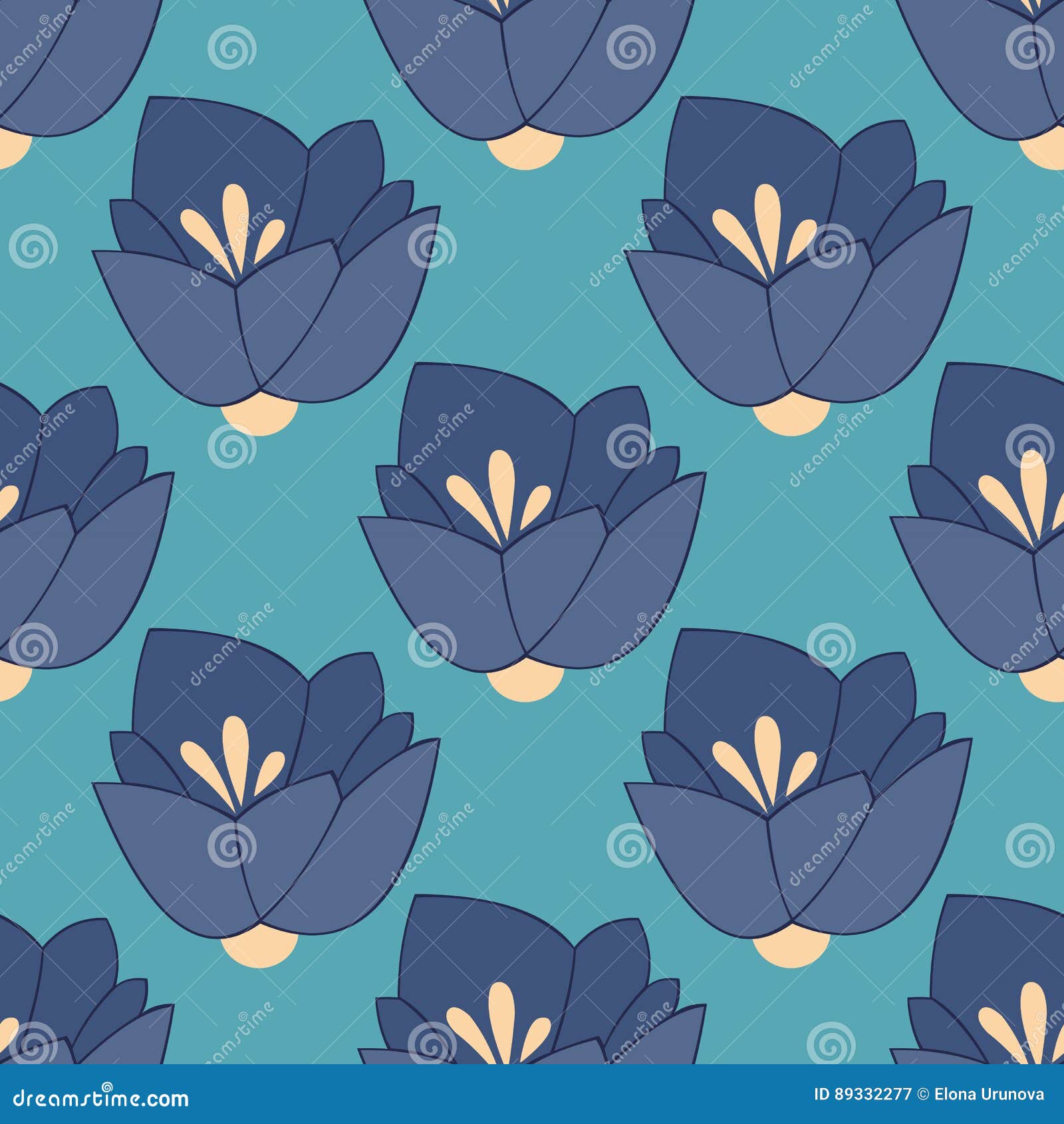 Flowers. Vector Stylized Seamless Background Stock Vector ...