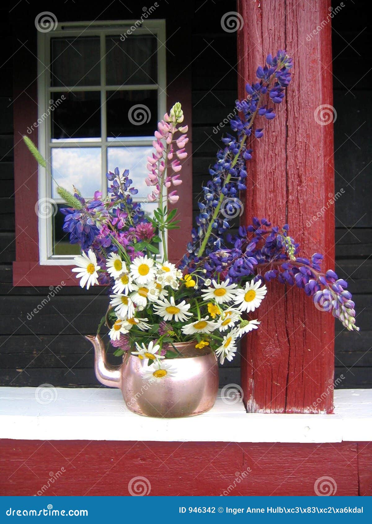 Flowers on veranda stock photo. Image of decorative, rural - 946342
