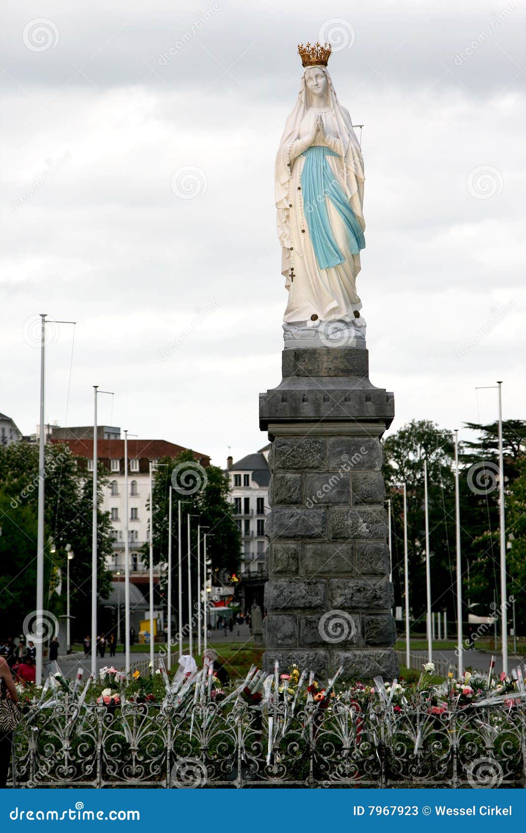 Flowers for Virgin Mary in Pilgrim Town Lourdes Stock Image - Image of ...