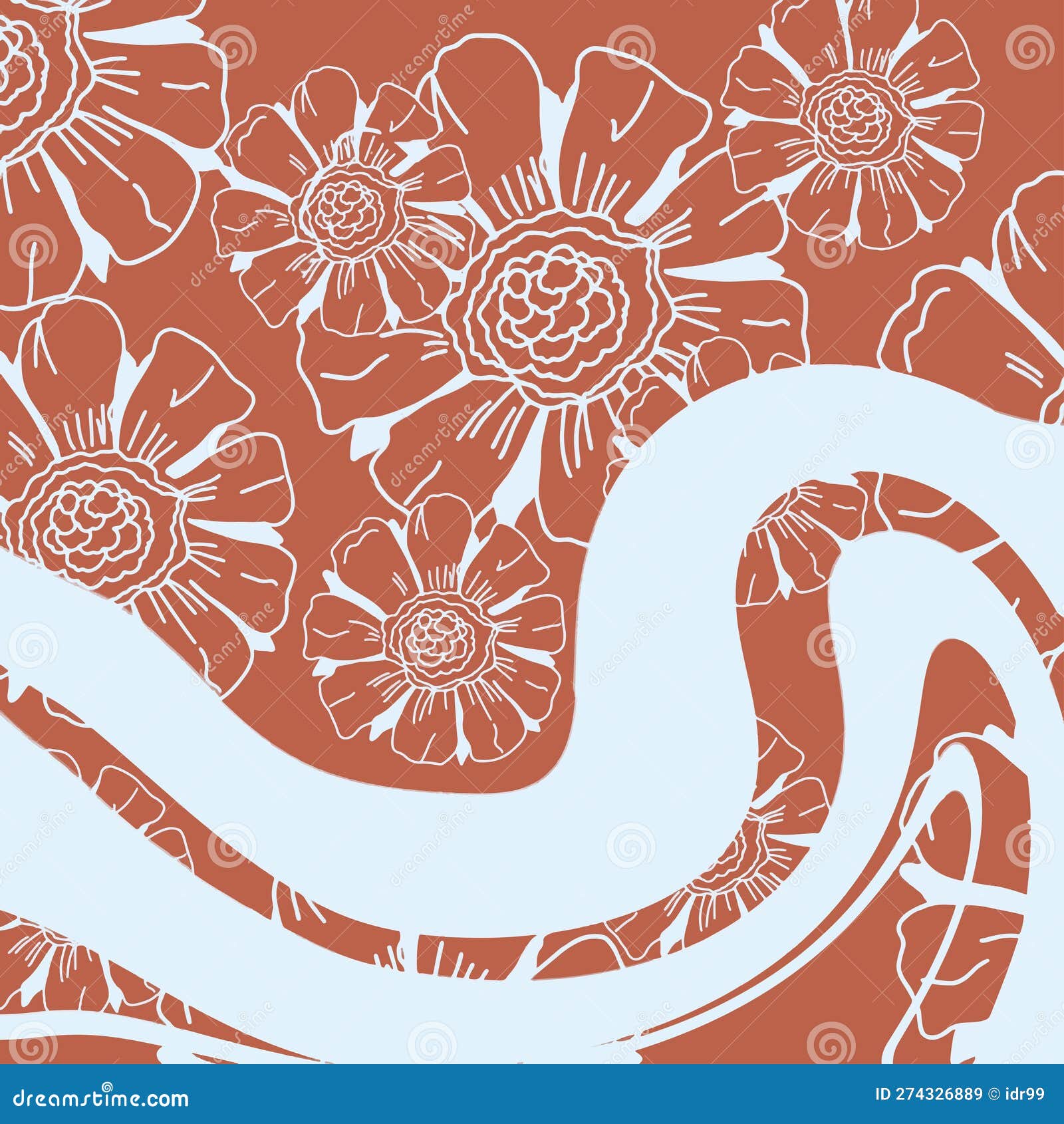 Flowers with Wave Fluid Effect Stock Vector - Illustration of pattern ...