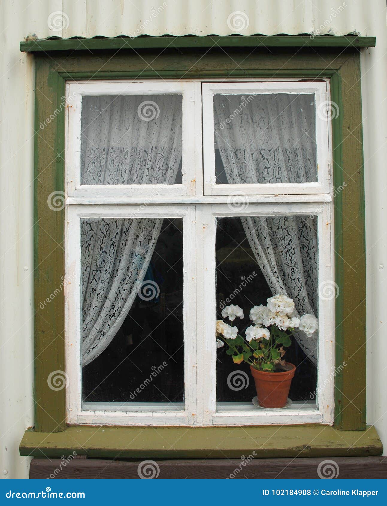 Geraniums In Window Box Royalty-Free Stock Photography | CartoonDealer ...