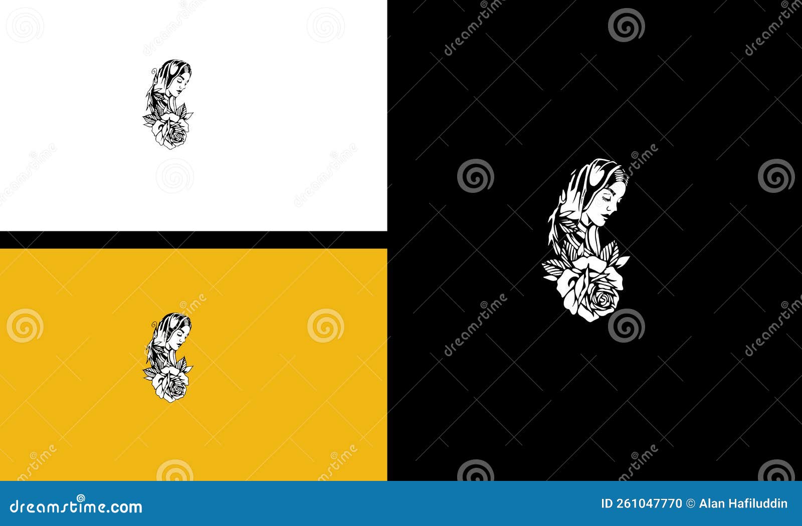 Flowers with Women Vector Outline Design Stock Vector - Illustration of ...