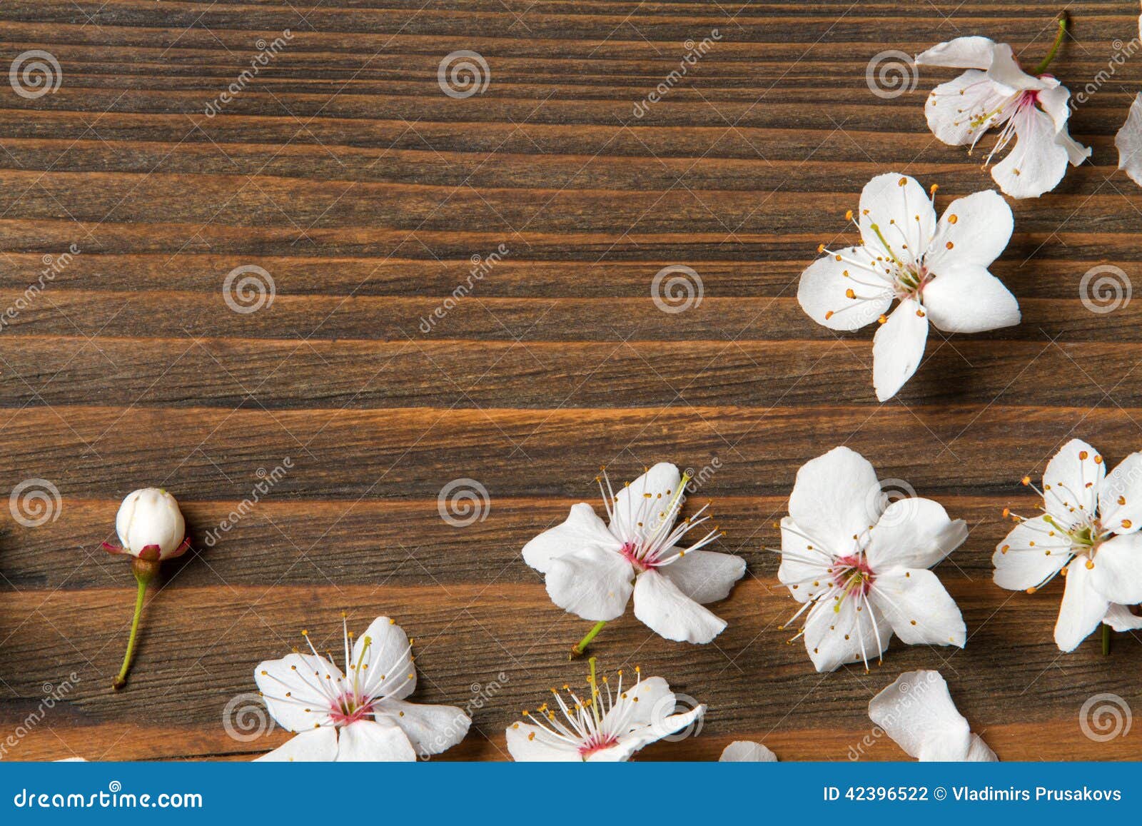 Flowers on Wooden Background, Grain Wood Stock Photo - Image of ...
