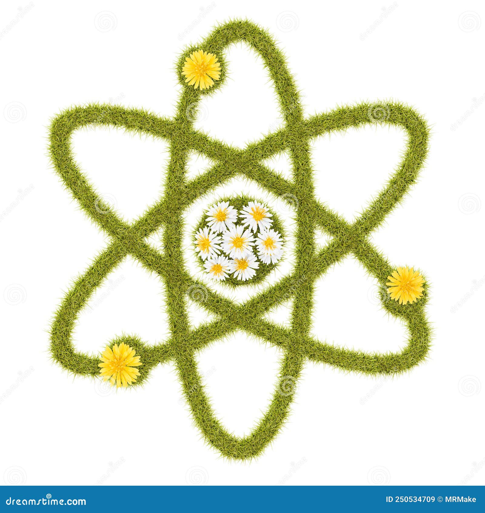 Flowery Grassy Atom Symbol Shape Isolated Stock Illustration ...