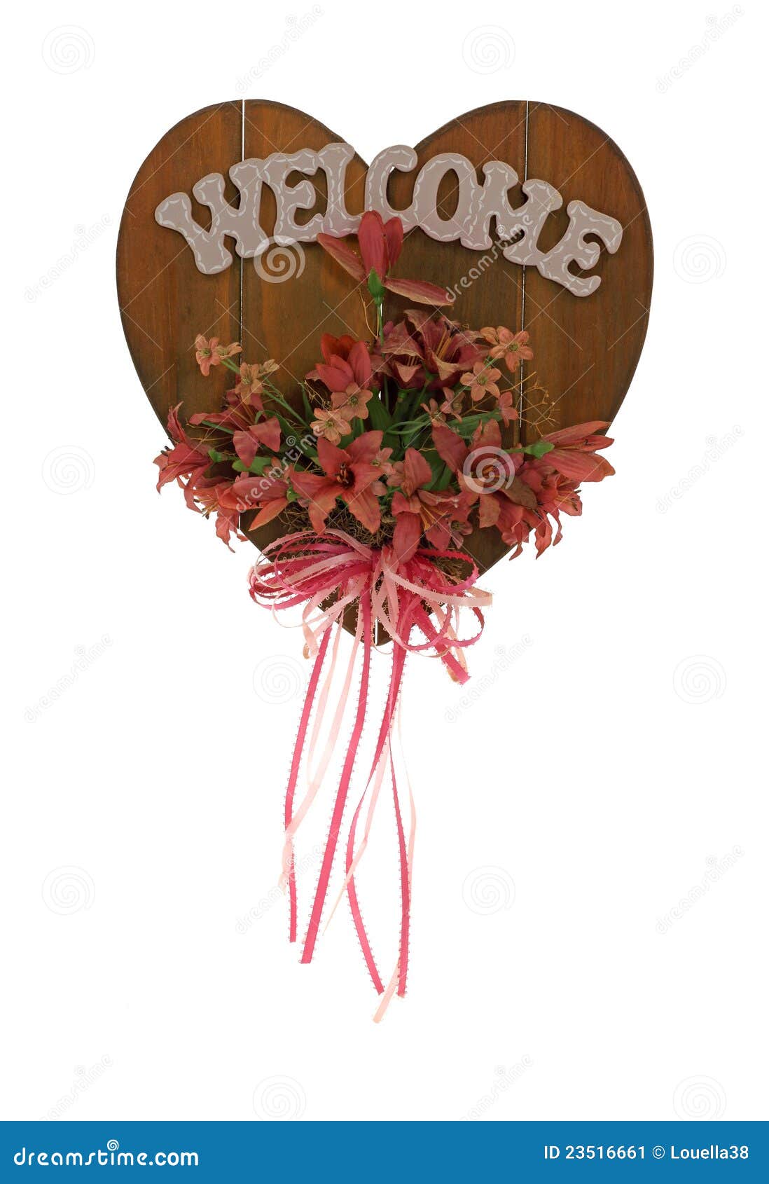 Flowery Welcome Sign stock image. Image of slats, curved - 23516661