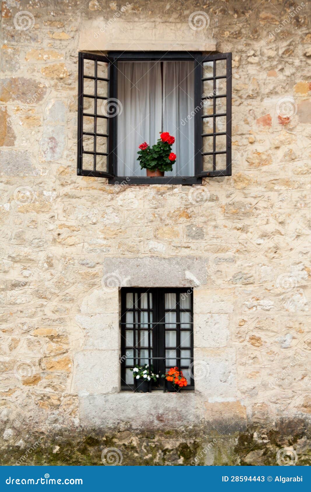 Flowery window stock image. Image of house, frame, exterior - 28594443