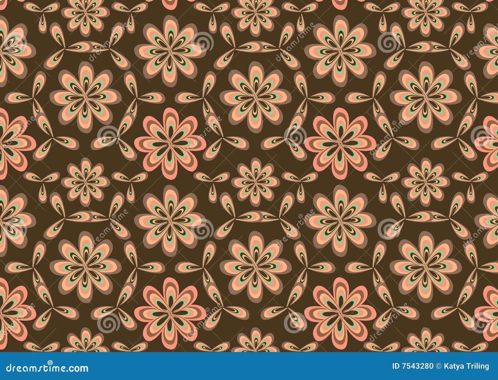 Flowes abstract pattern stock vector. Illustration of design - 7543280