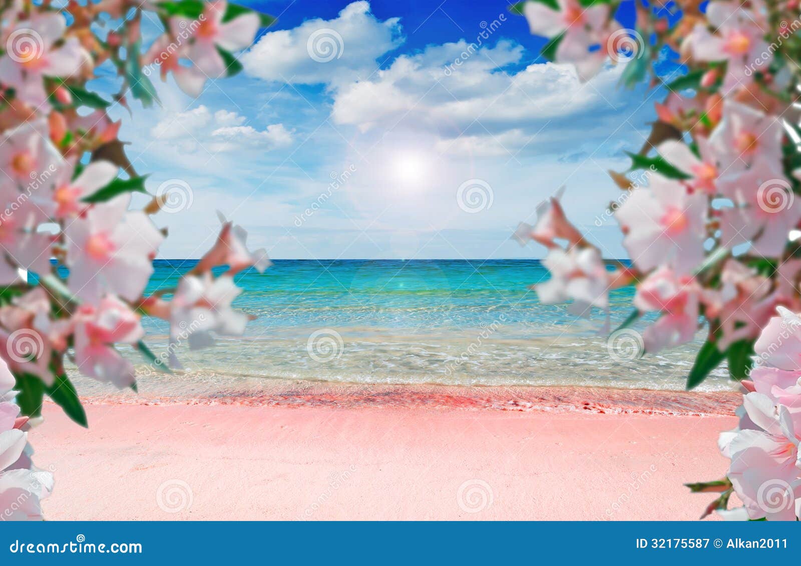 Flowes and pink shore stock image. Image of summer, seethrough - 32175587