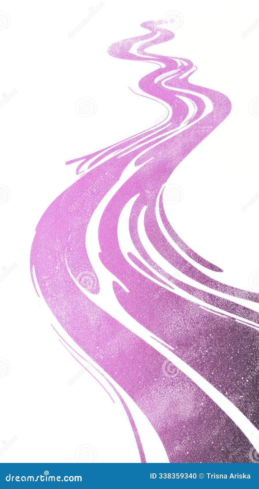 A Flowing Abstract Design Featuring a Winding Purple Path on a White ...