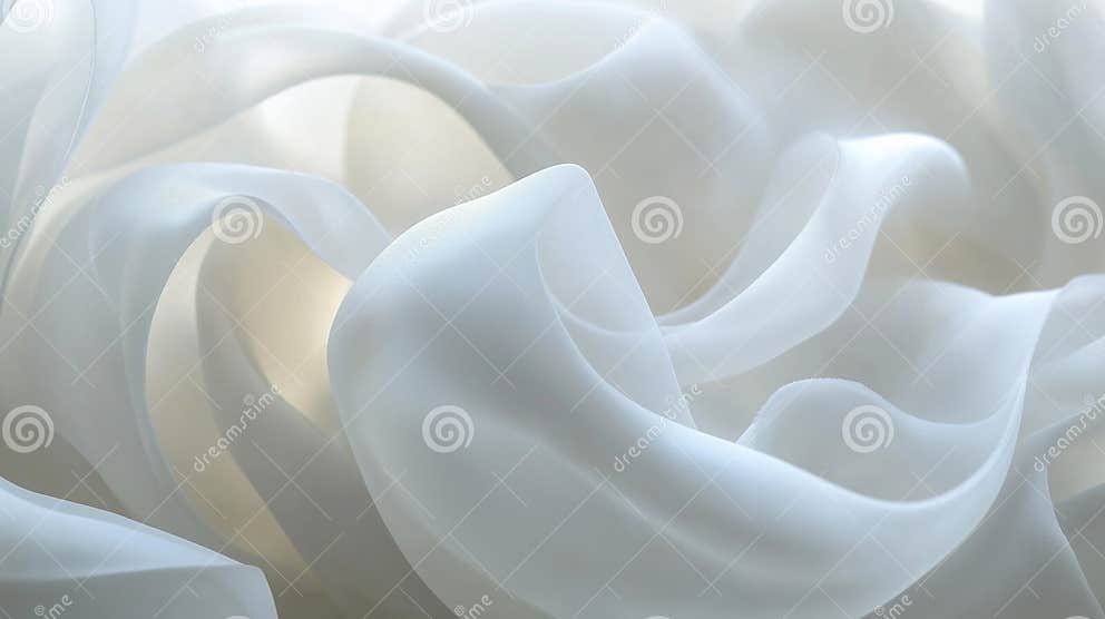 Flowing Abstract Pattern of Intertwined White Ribbons with Soft Shadows ...