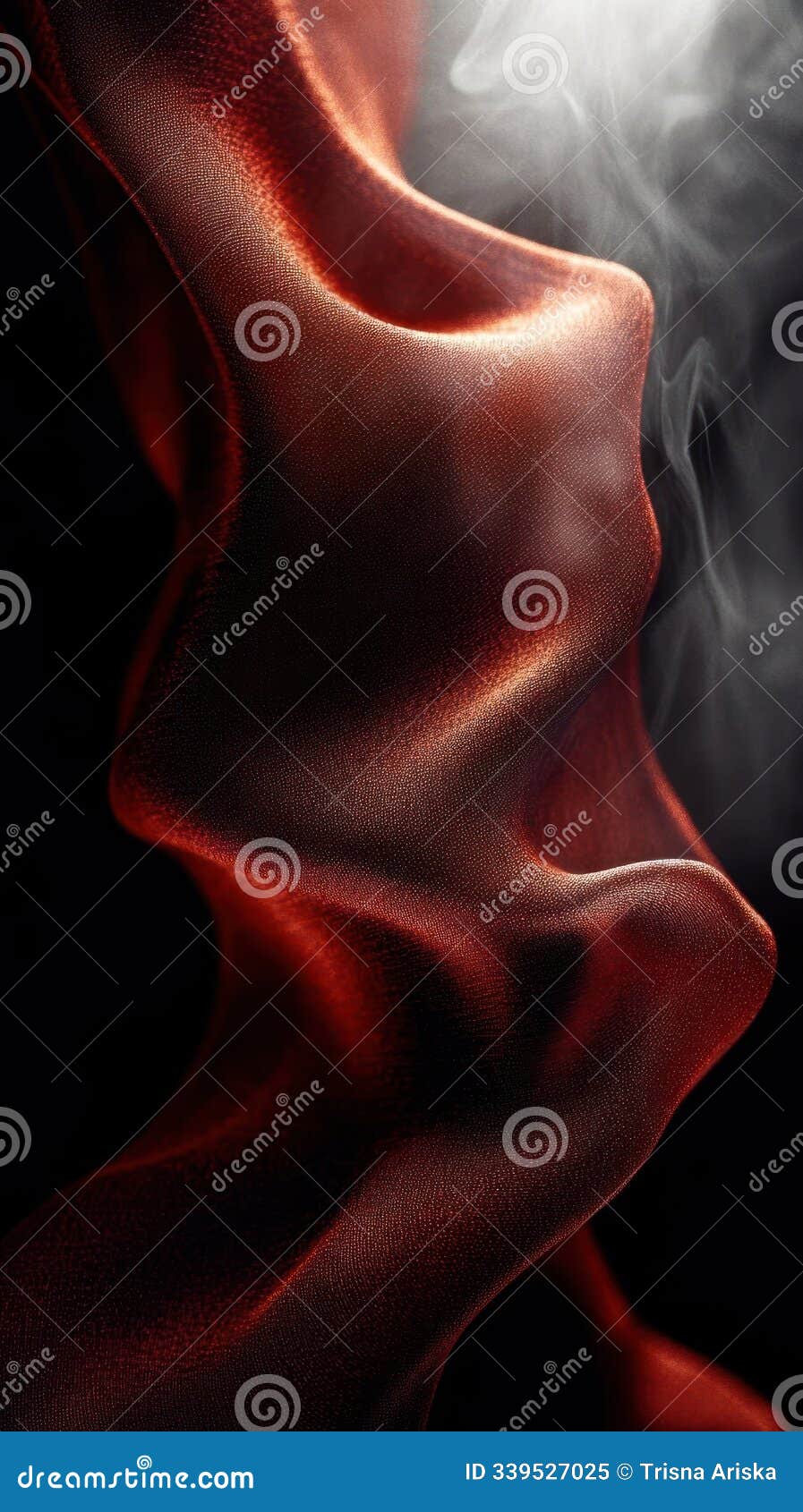 A Flowing, Abstract Red Fabric with Smoke, Evoking Elegance and ...