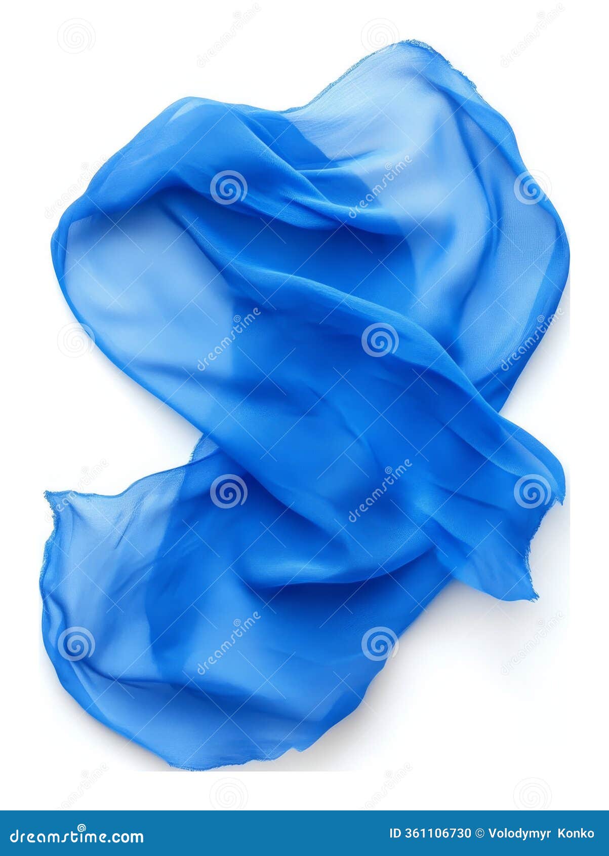 Flowing Blue Fabric Against a White Background, Abstract Movement and ...