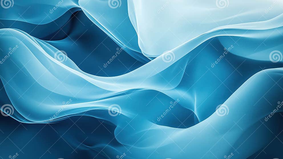 Flowing Blue Fabric Waves, Soft Textures, Smooth Gradients Stock Image ...