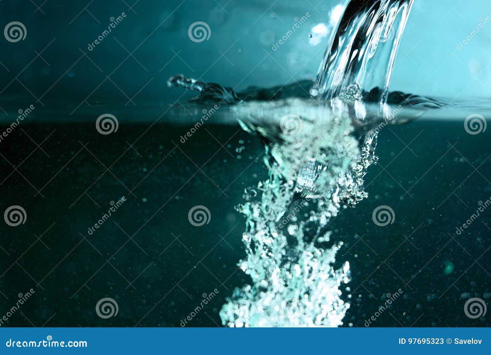 Flowing Blue and Green Water Stock Image - Image of background, beauty ...