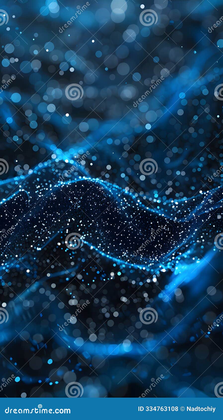 Dynamic Blue Particles and Waves Background Video Animation Stock Photo ...