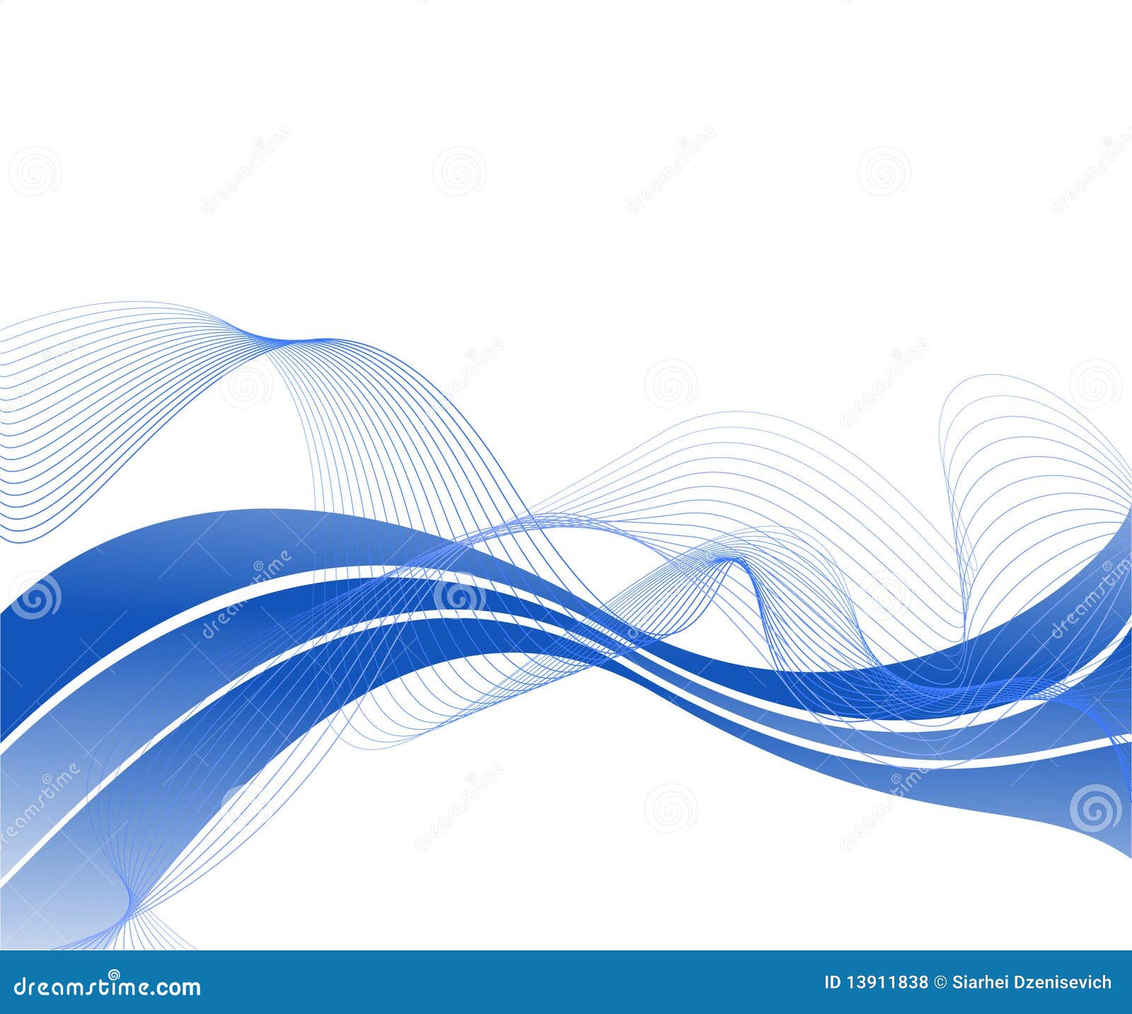 Flowing Blue Wave on a Background Stock Vector - Illustration of ...