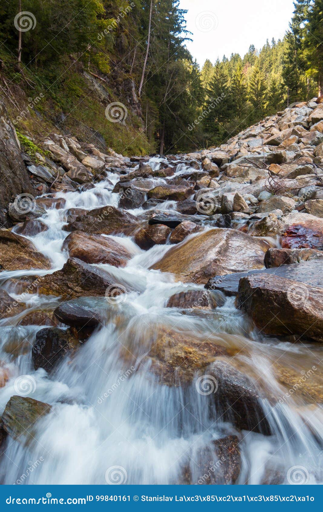 Flowing brook stock image. Image of fall, mountain, nature - 99840161