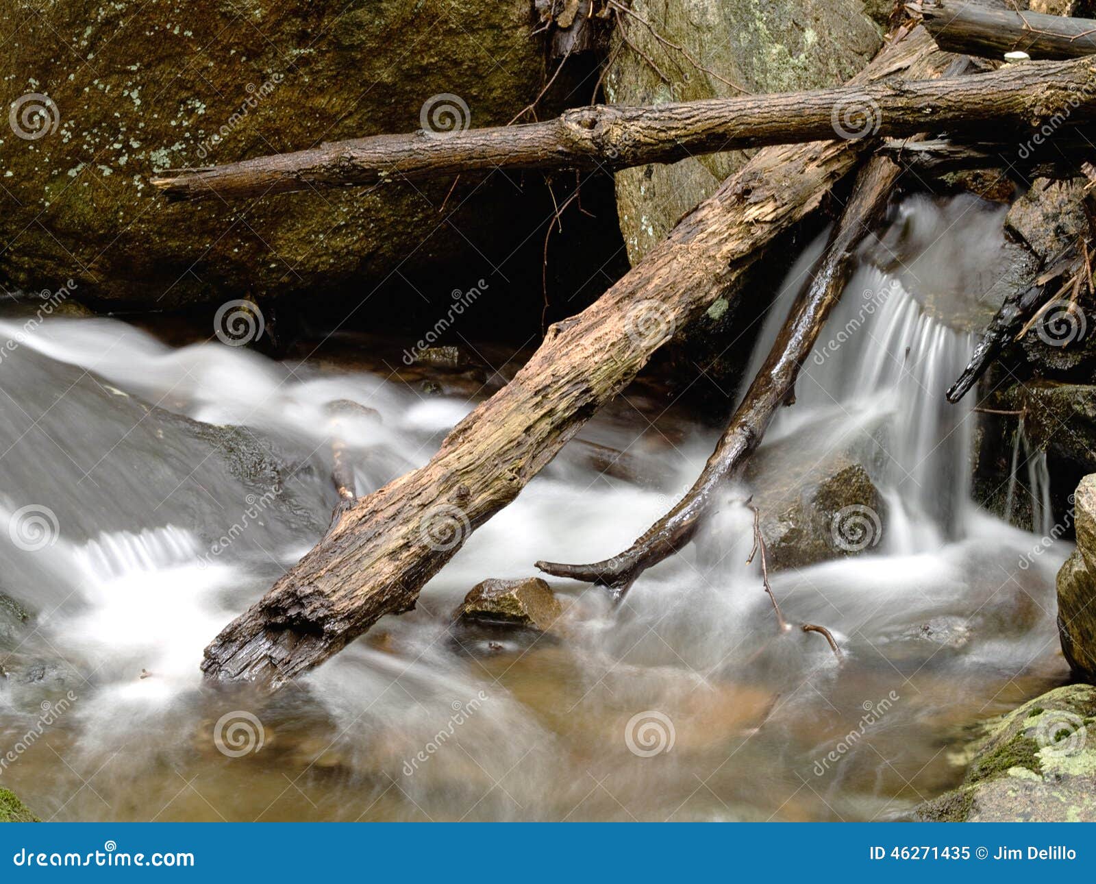Flowing Brook in Winter stock image. Image of mountain - 46271435