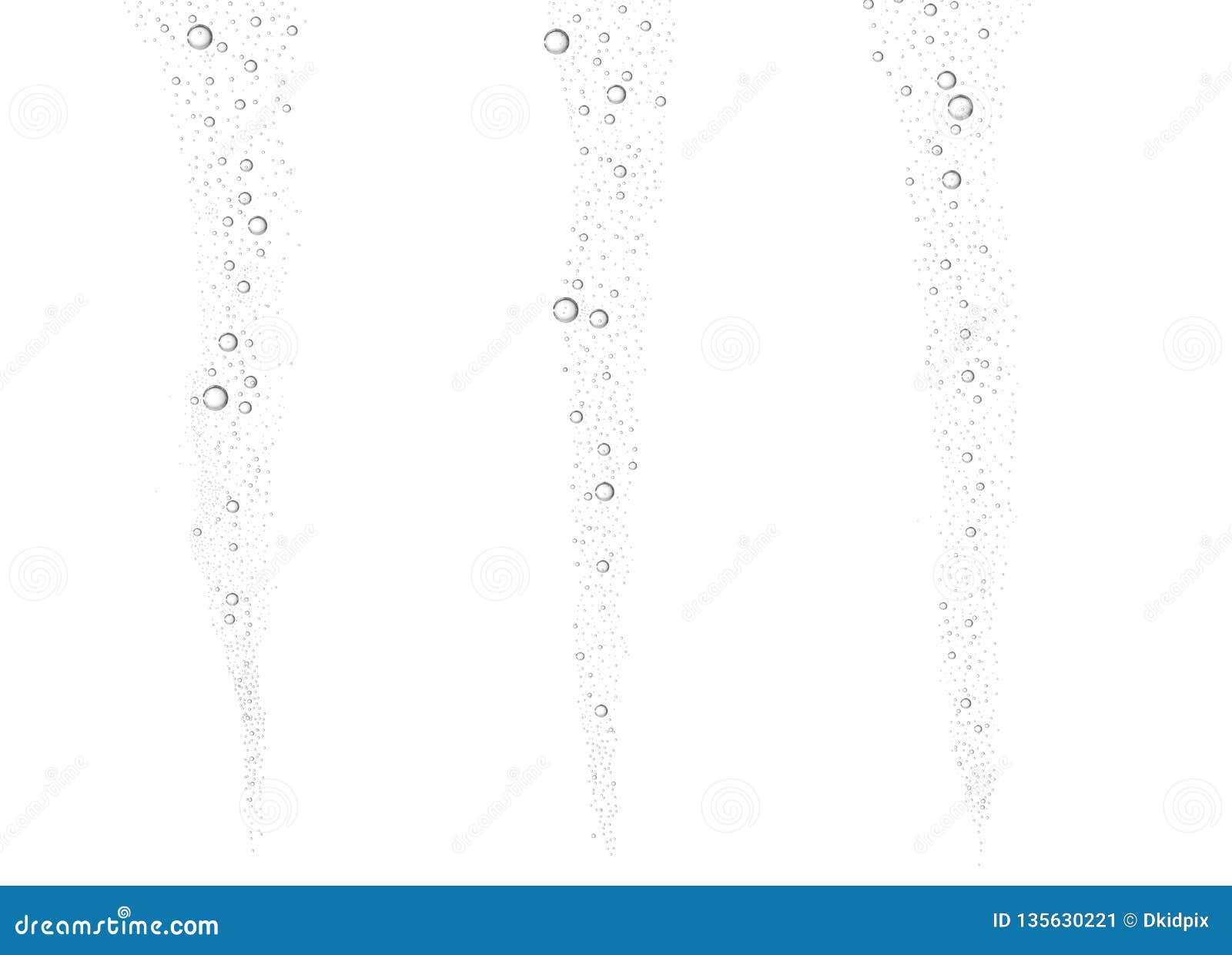 Three Cascades of Small Air Bubbles Stock Image - Image of moisture ...
