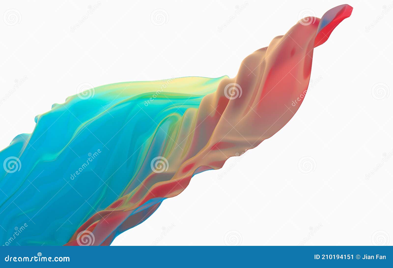 Flowing Cloth, Multicolored Wave Silk, 3d Rendering Stock Illustration ...